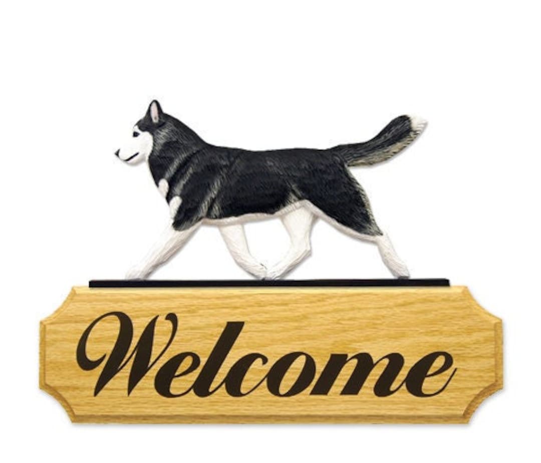 Siberian Husky DIG Welcome Sign Multiple Colors Available - Etsy