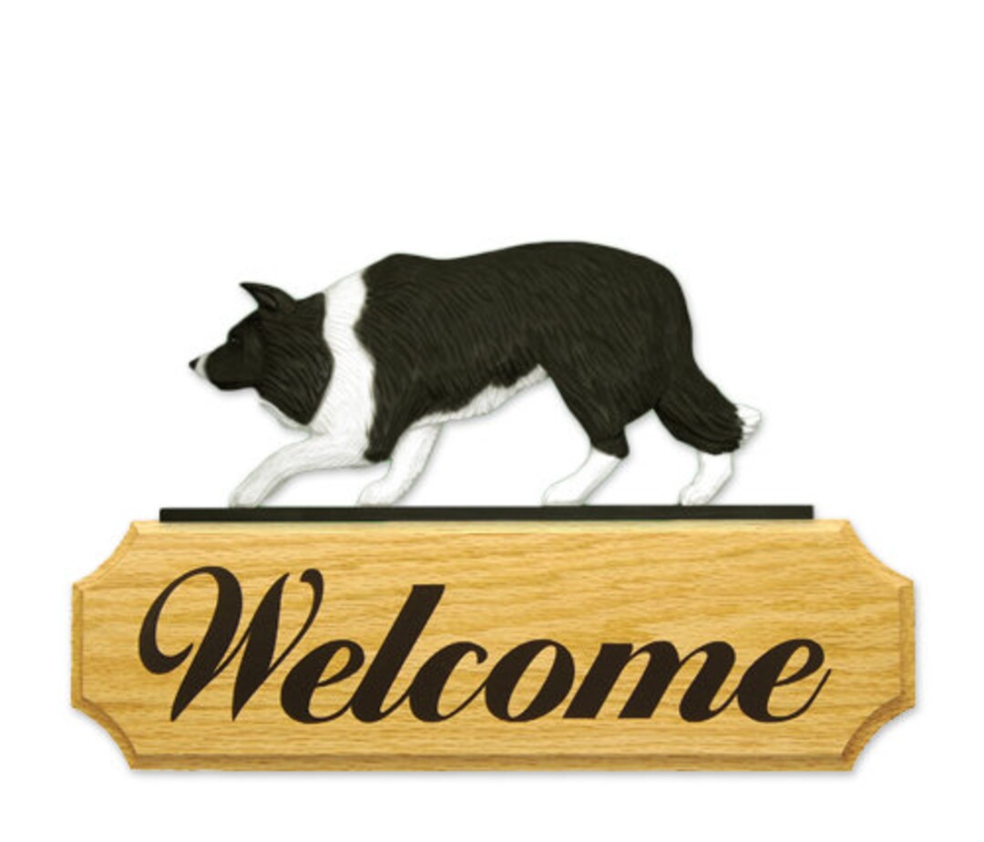 Border Collie Welcome Sign - Etsy