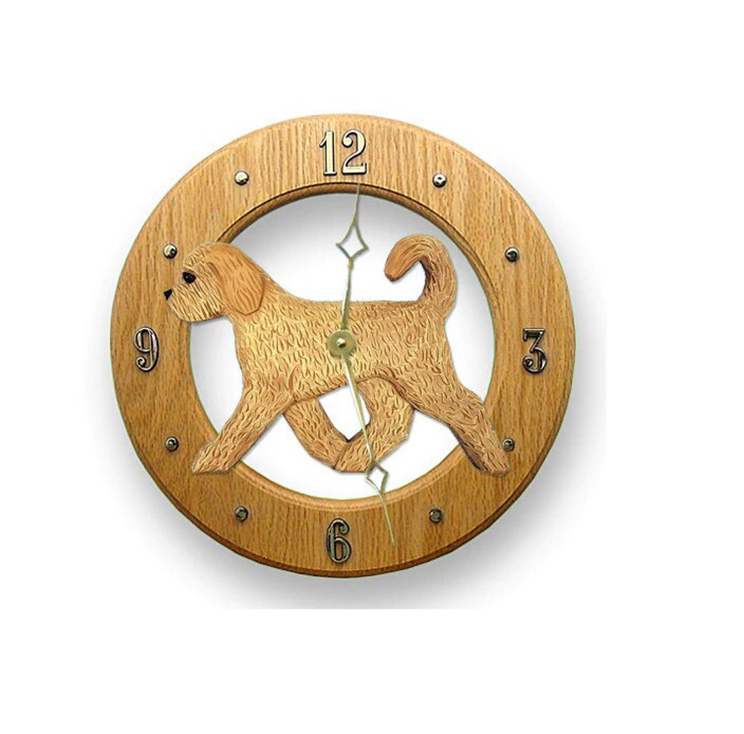 Goldendoodle Wall Clock - Working Solid Oak Clock - Multiple Colors ...