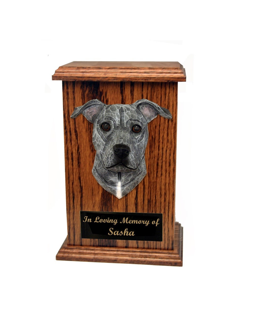 American Staffordshire Terrier (natural) Memorial Urn - Multiple Colors ...