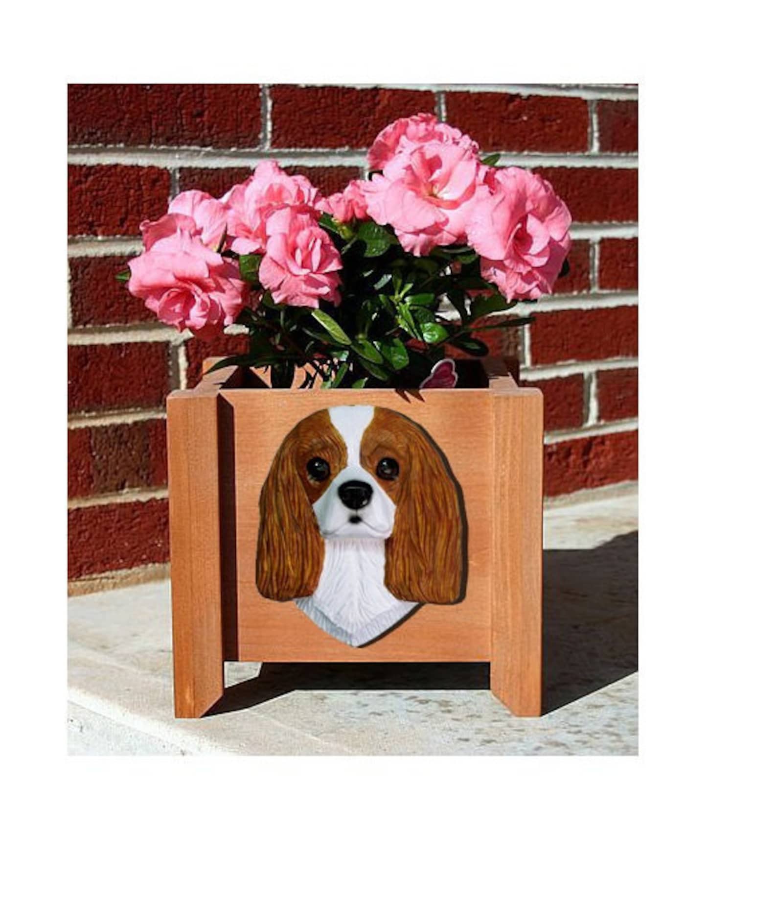 Cavalier King Charles Spaniel Planter Box - Multiple Colors Available ...