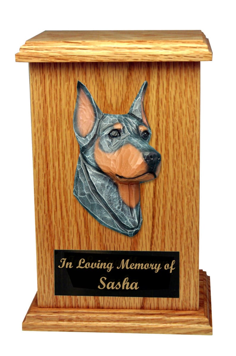 Doberman Memorial Urn- Engraving Not Included - Etsy
