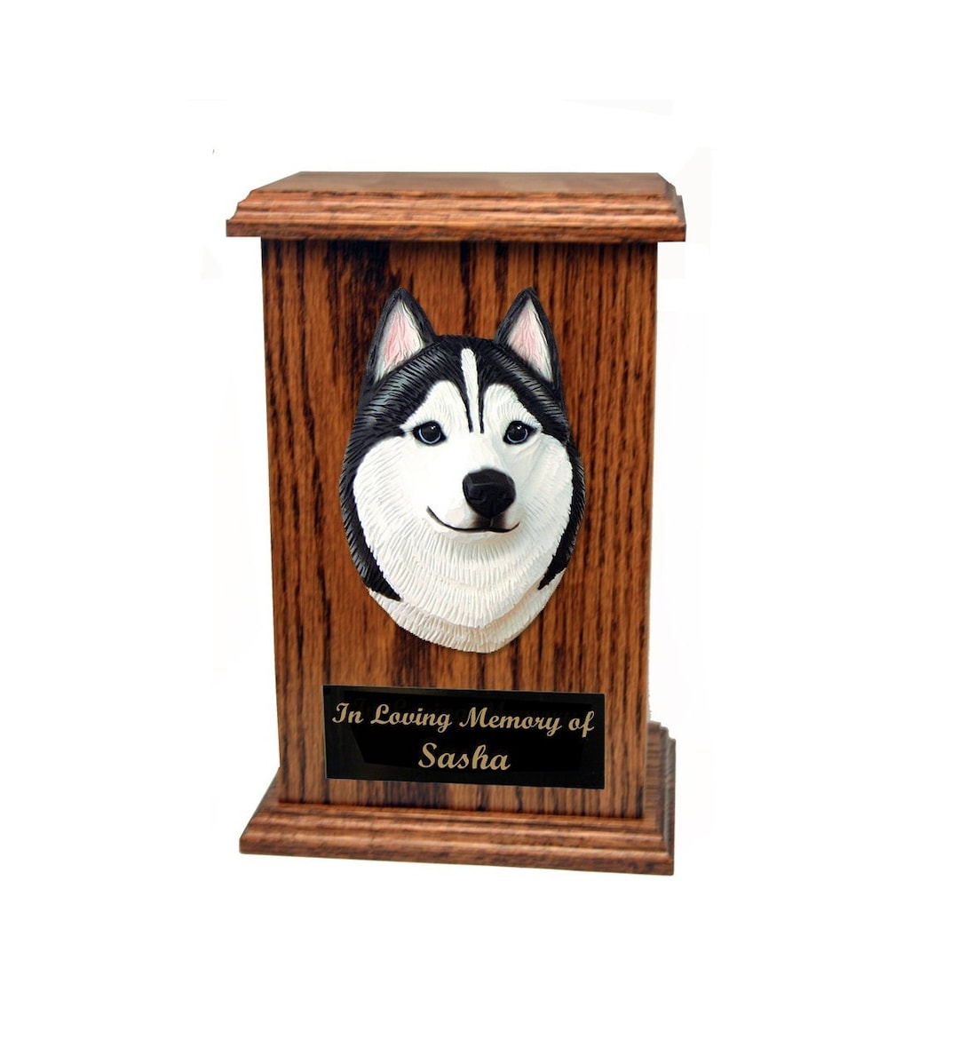 Siberian Husky Memorial Urn - Multiple Colors Available- Engraving Not ...