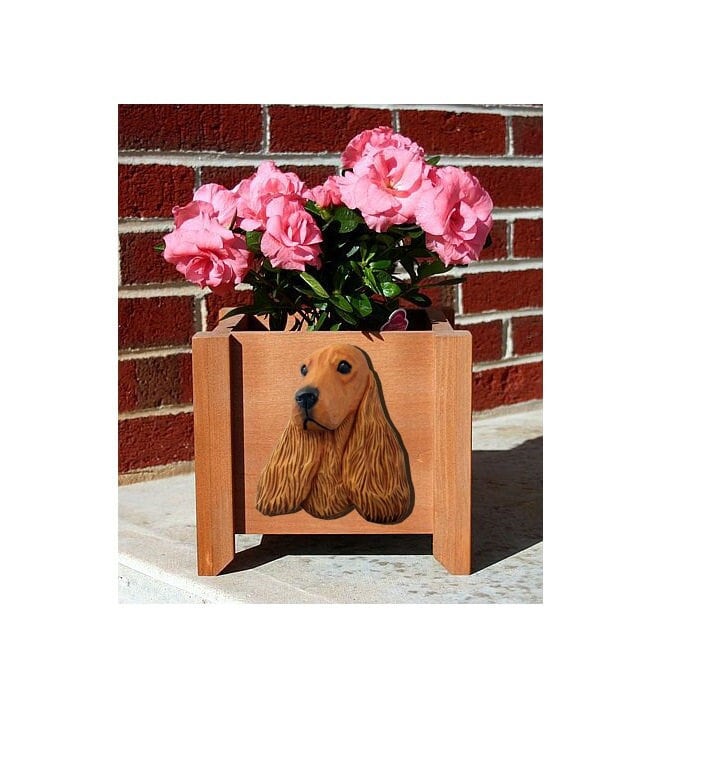 English Cocker Spaniel Planter Box - Multiple Colors Available - Etsy
