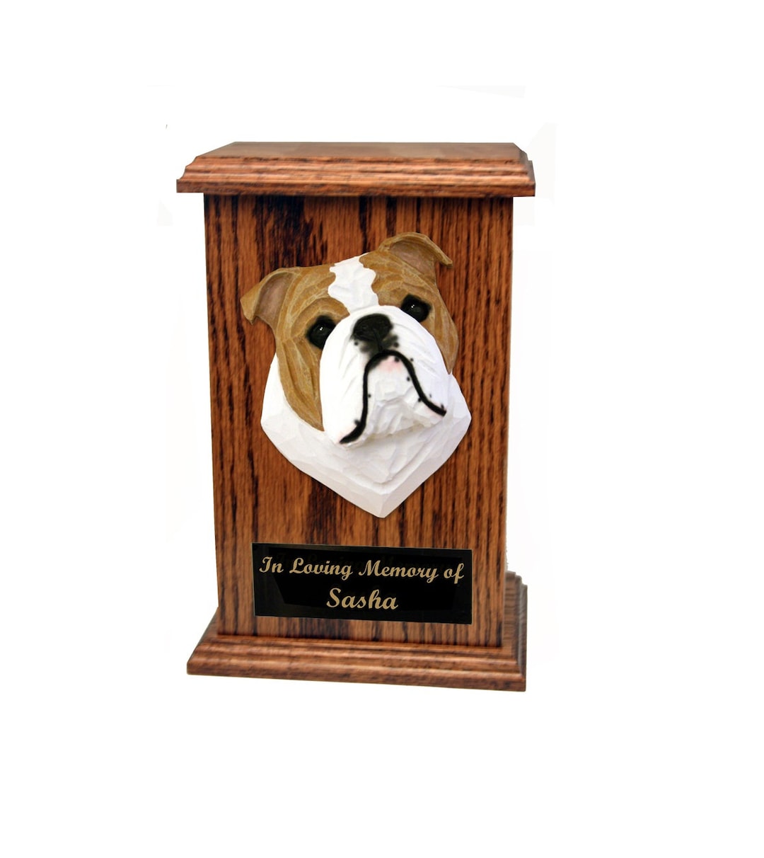 English Bulldog Memorial Urn - Multiple Colors Available- Engraving Not ...