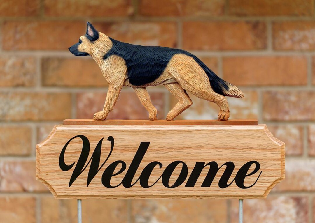 German Shepherd Welcome Stake Sign - Multiple Colors Available - Etsy