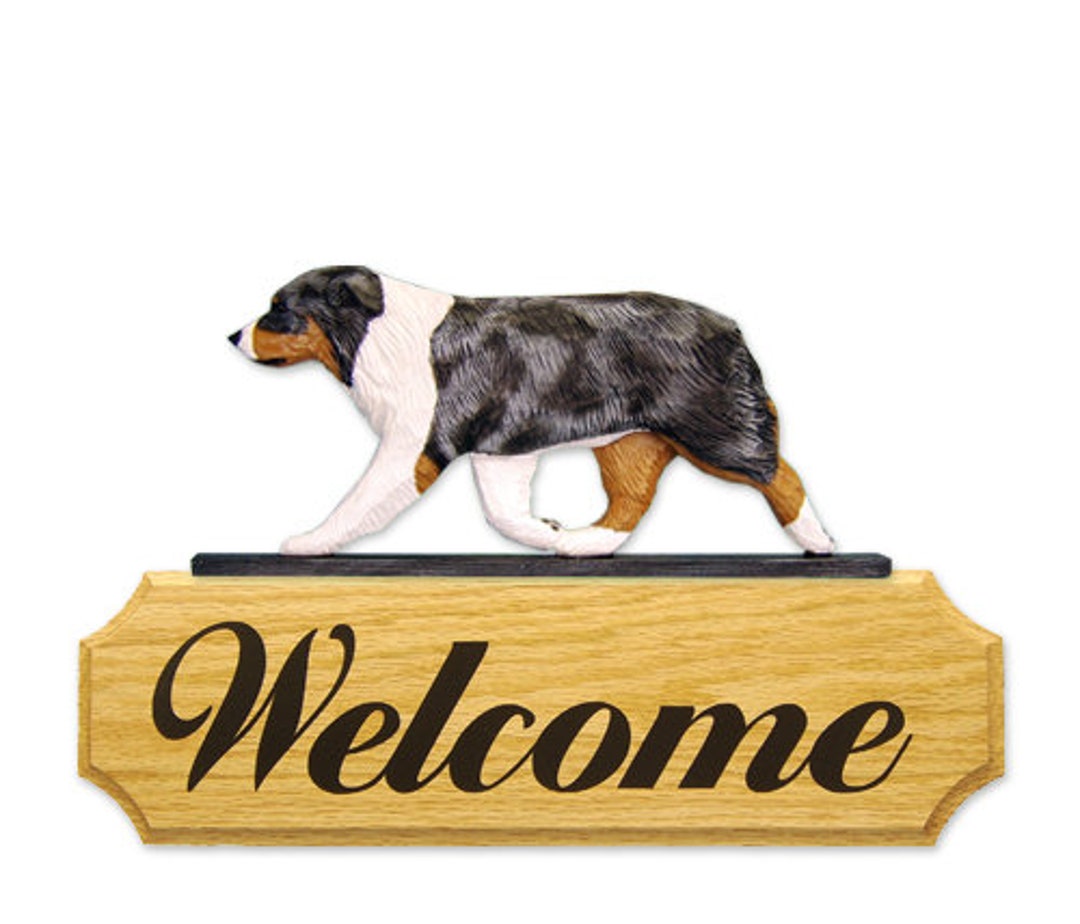Australian Shepherd DIG Welcome Sign Multiple Colors Available - Etsy