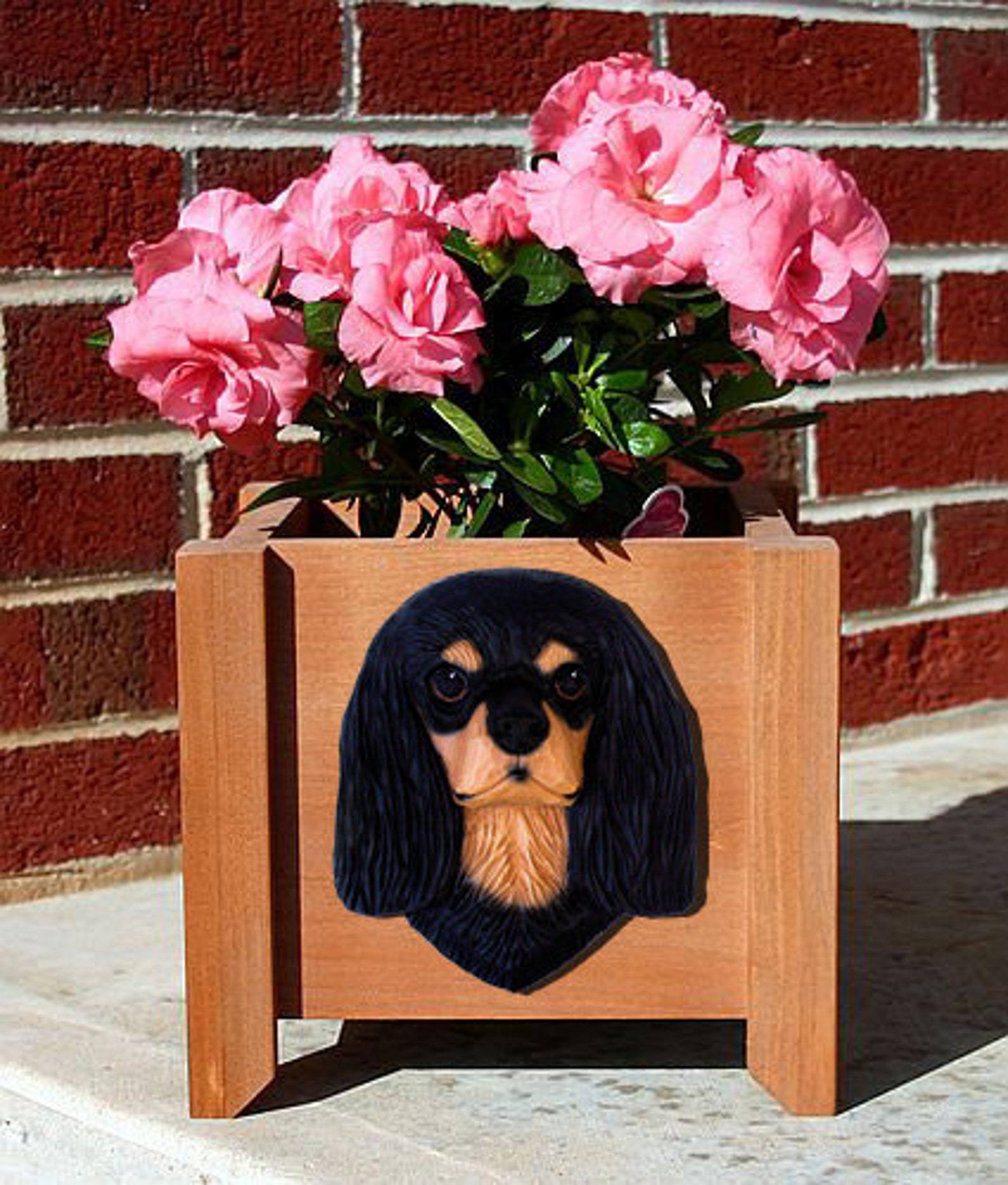Cavalier King Charles Spaniel Planter Box - Multiple Colors Available ...