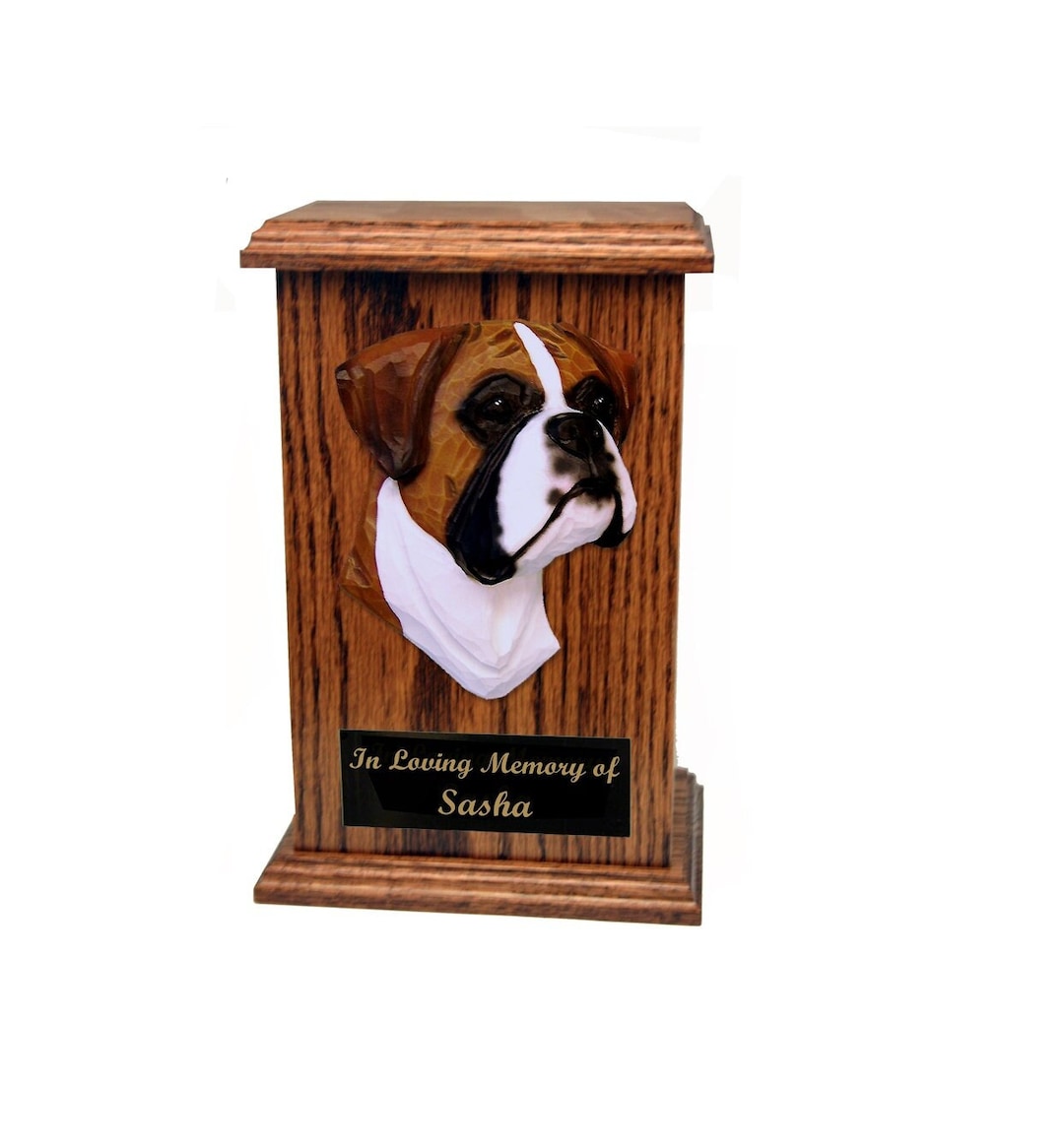 Boxer (natural) Memorial Urn - Multiple Colors Available- Engraving Not ...