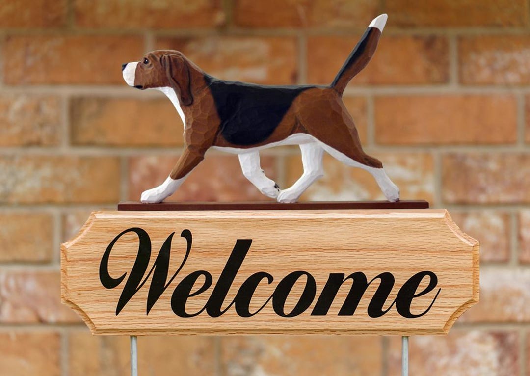 Beagle Welcome Stake Sign - Etsy