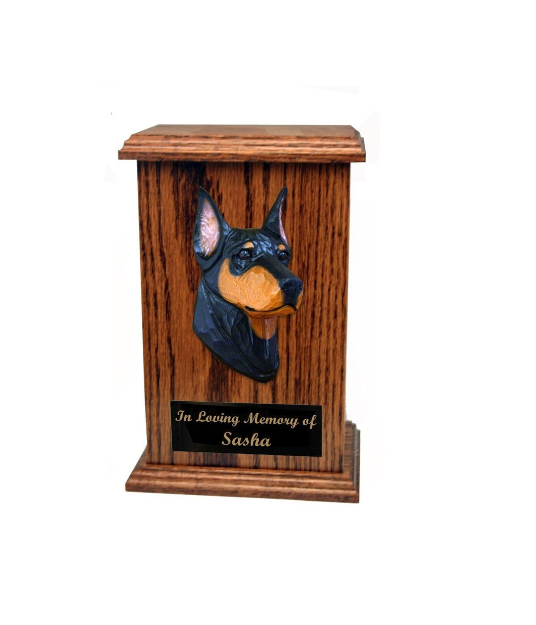 Doberman Memorial Urn- Engraving Not Included - Etsy