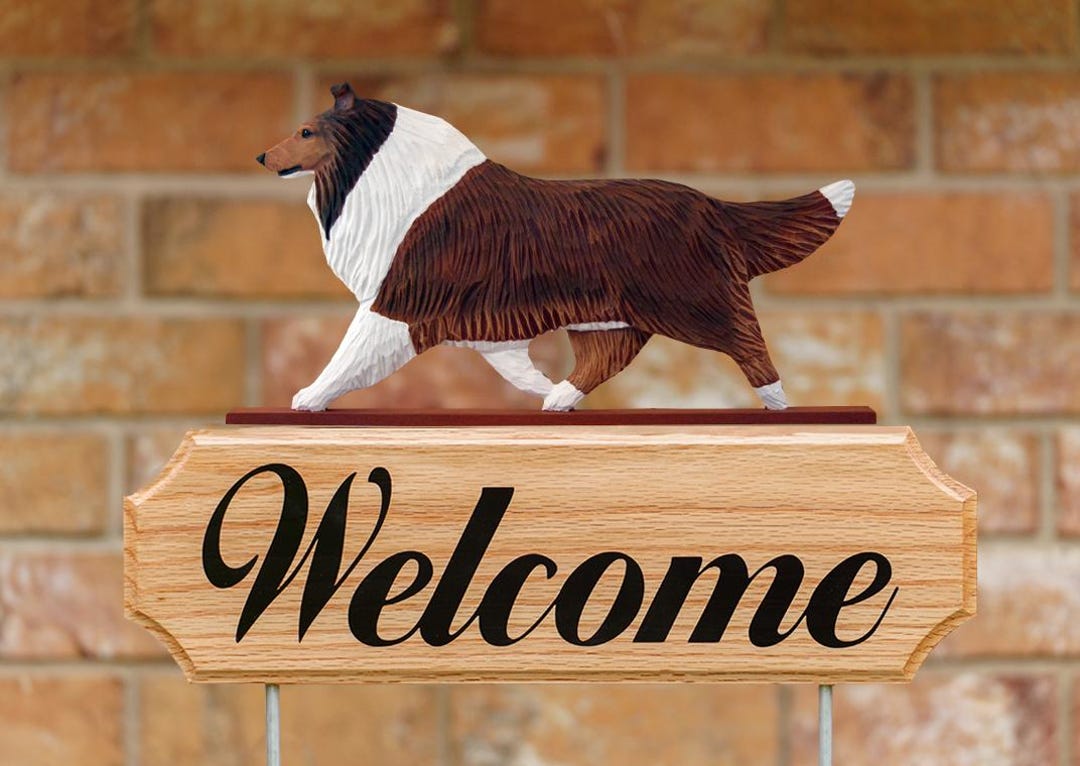Collie DIG Welcome Stake Sign Multiple Colors Available - Etsy