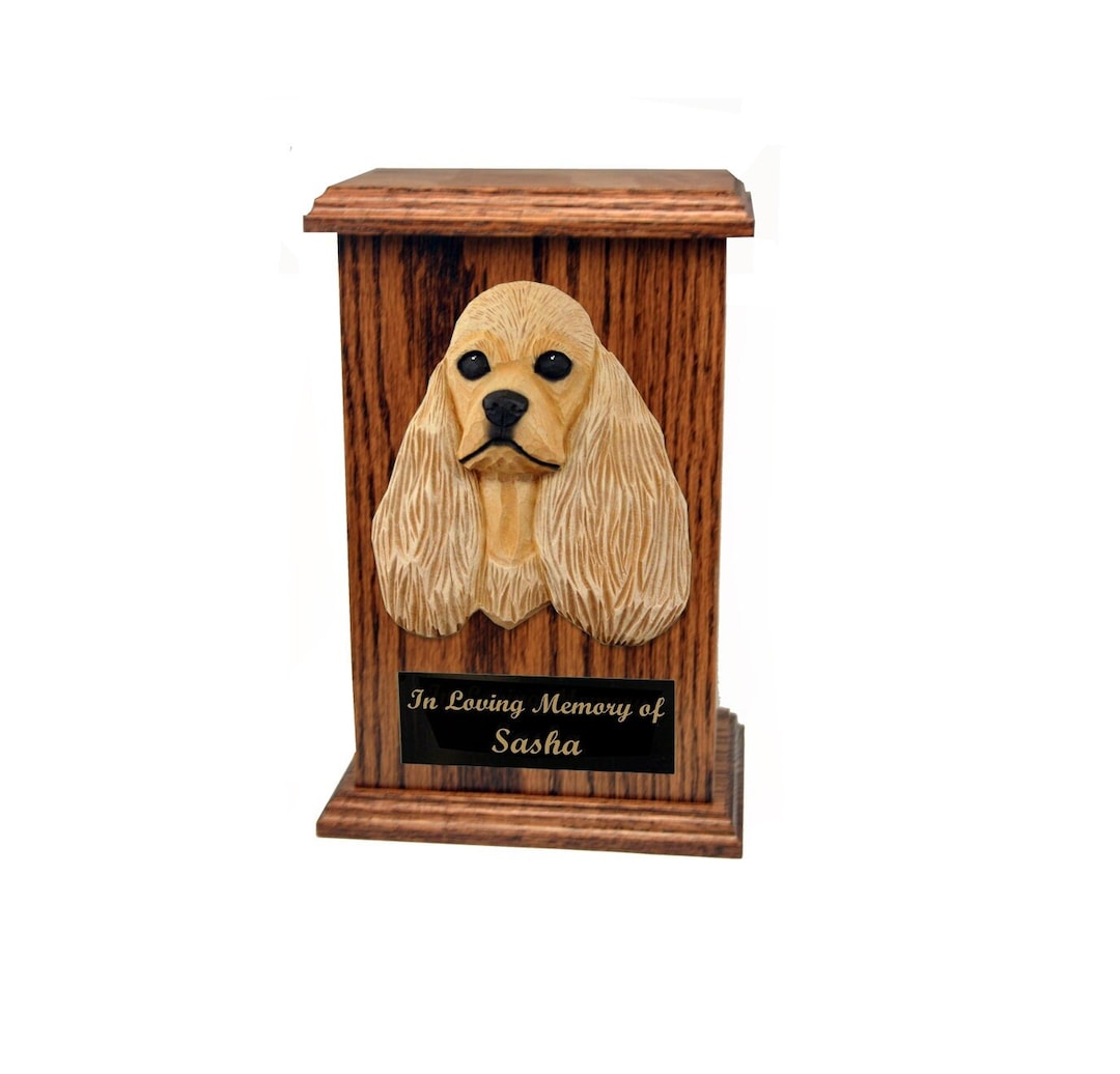 Cocker Spaniel Memorial Urn - Multiple Colors Available- Engraving Not ...