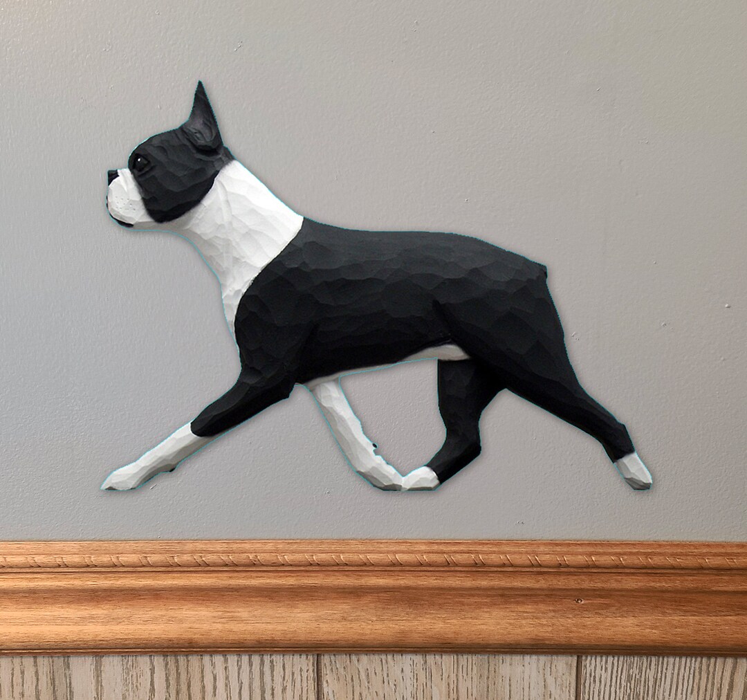 Boston Terrier DIG Wall Sculpture - Multiple Colors Available - Etsy