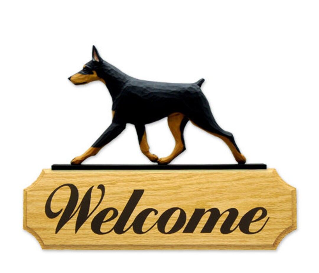 Doberman DIG Welcome Sign Multiple Colors Available - Etsy
