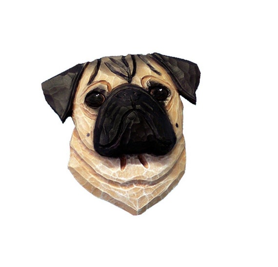 Pug Head Study Wall Hanging Multiple Colors Available | Etsy