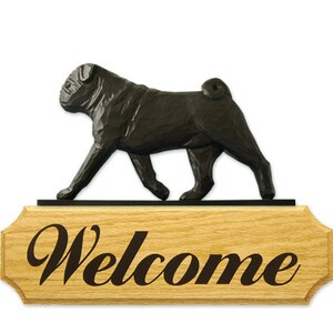 Pug Welcome Sign - Multiple Colors Available - Etsy
