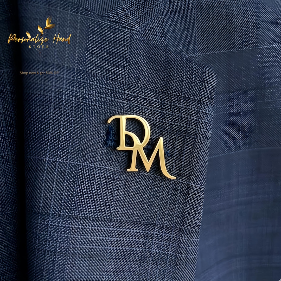 Personalized Brooch, Custom Initial Lapel Pin, Custom Lapel Pin ...
