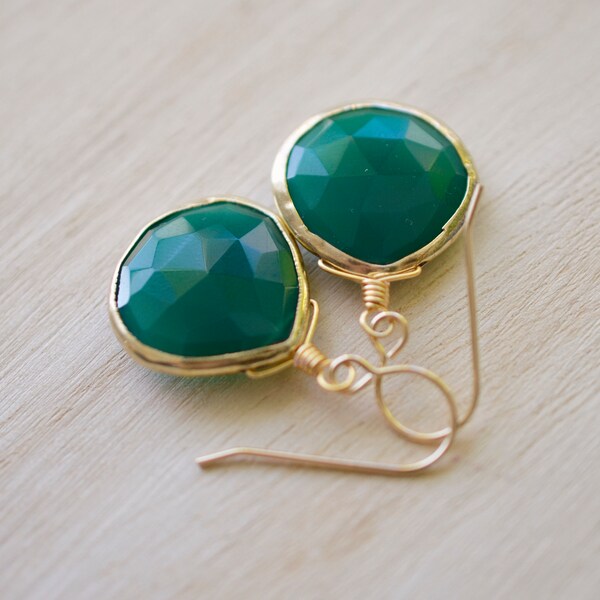 Large Green Earrings - Etsy
