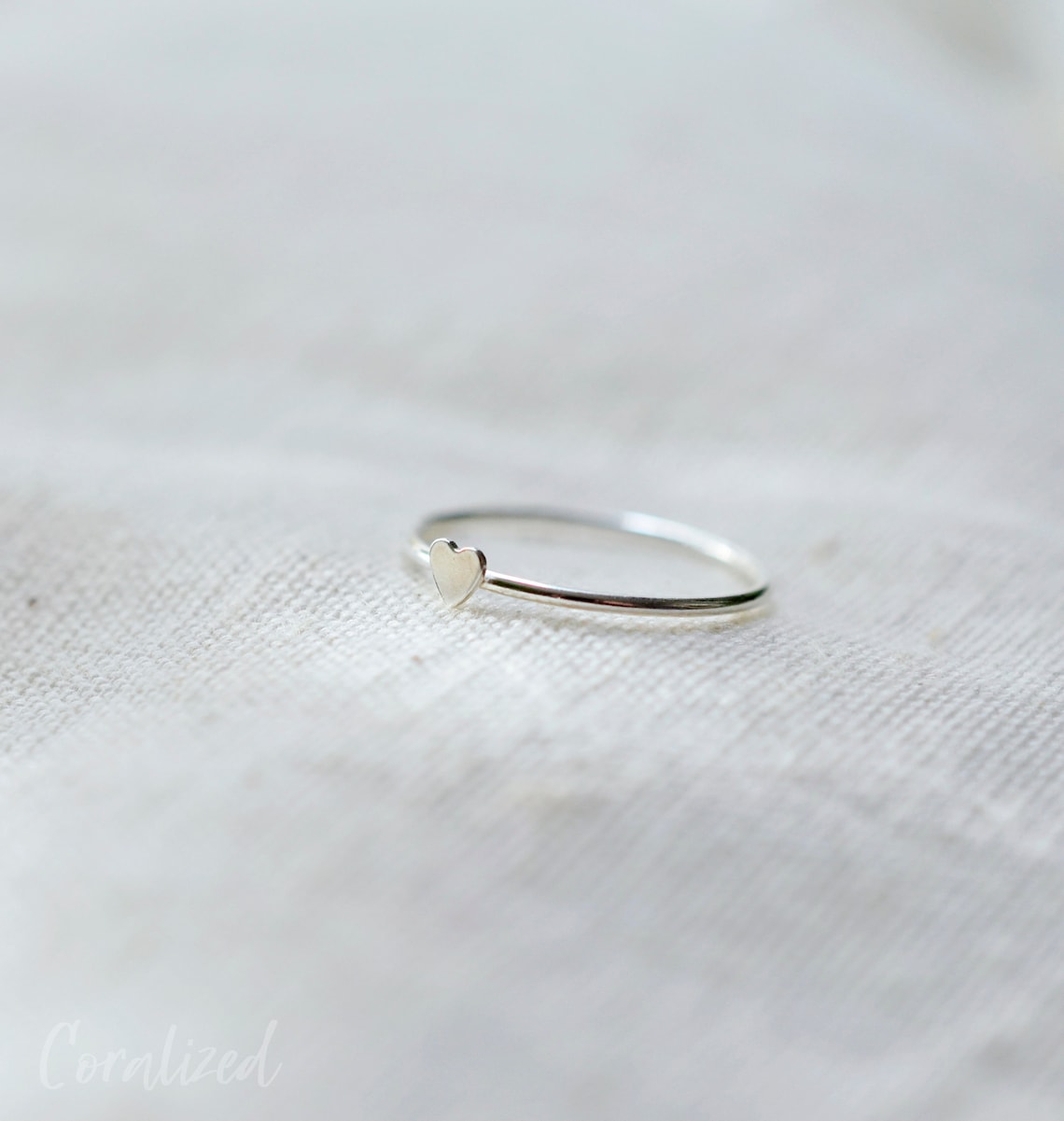 Silver Heart Ring Sterling Silver Thin Silver Ring - Etsy