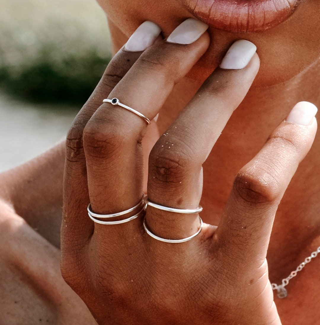One Thin Silver Ring, Sterling Silver Ring, Stackable Silver Rings ...