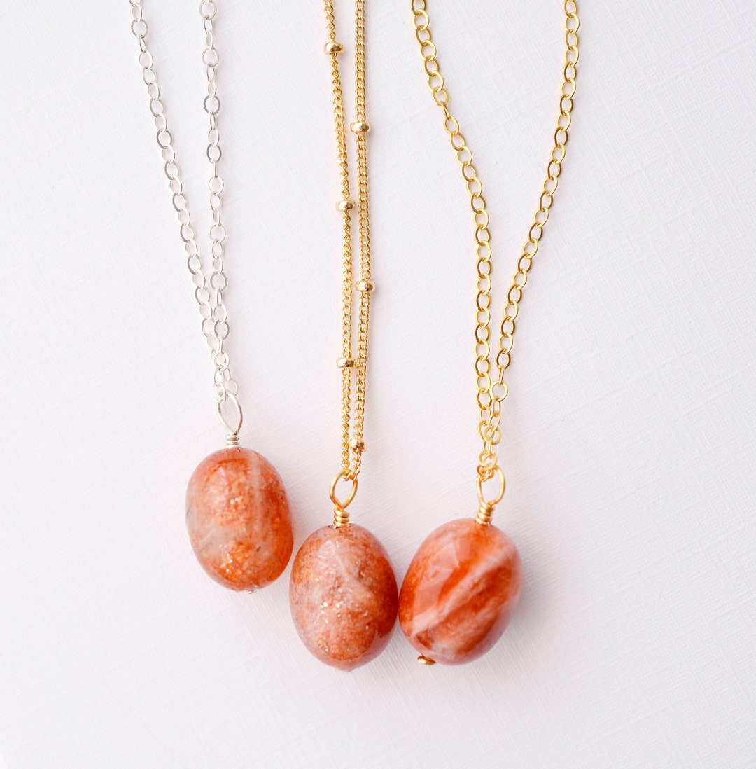 Sunstone Necklace, Natural Sunstone Jewelry, Sacral Chakra Healing ...