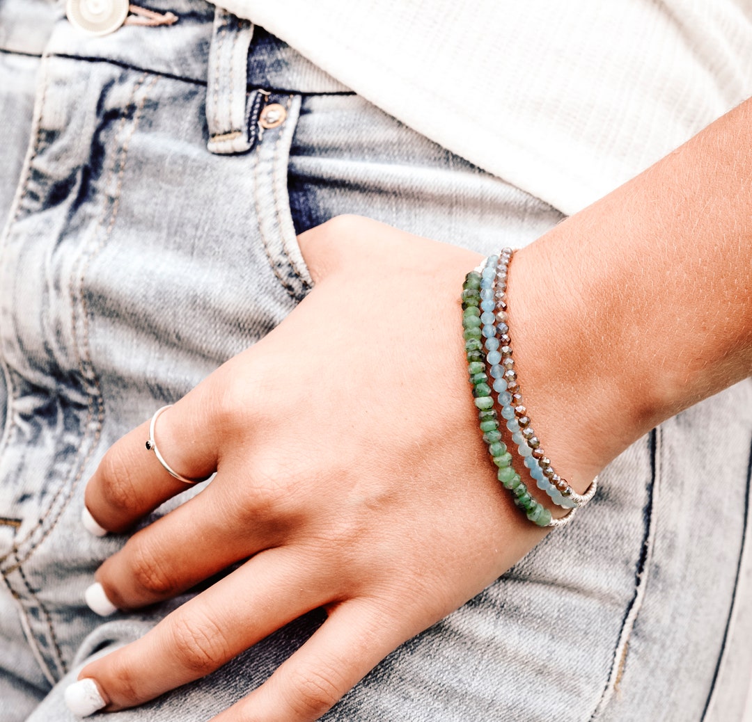 Stackable Gemstone Bracelet in Sterling Silver or 14k Gold Filled ...