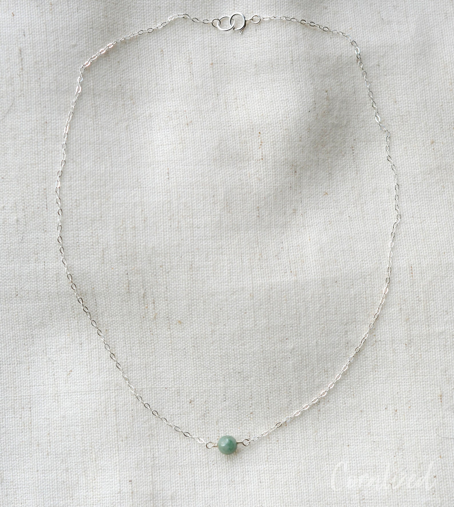 Small Green Jade Necklace - Sterling Silver or 14kt Gold Filled Jade ...