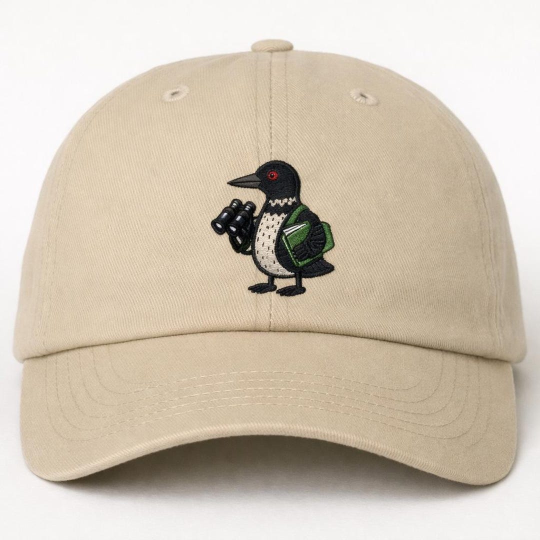 Custom Birdwatching Loon Embroidered Hat Nature Lover Outdoor Birding ...