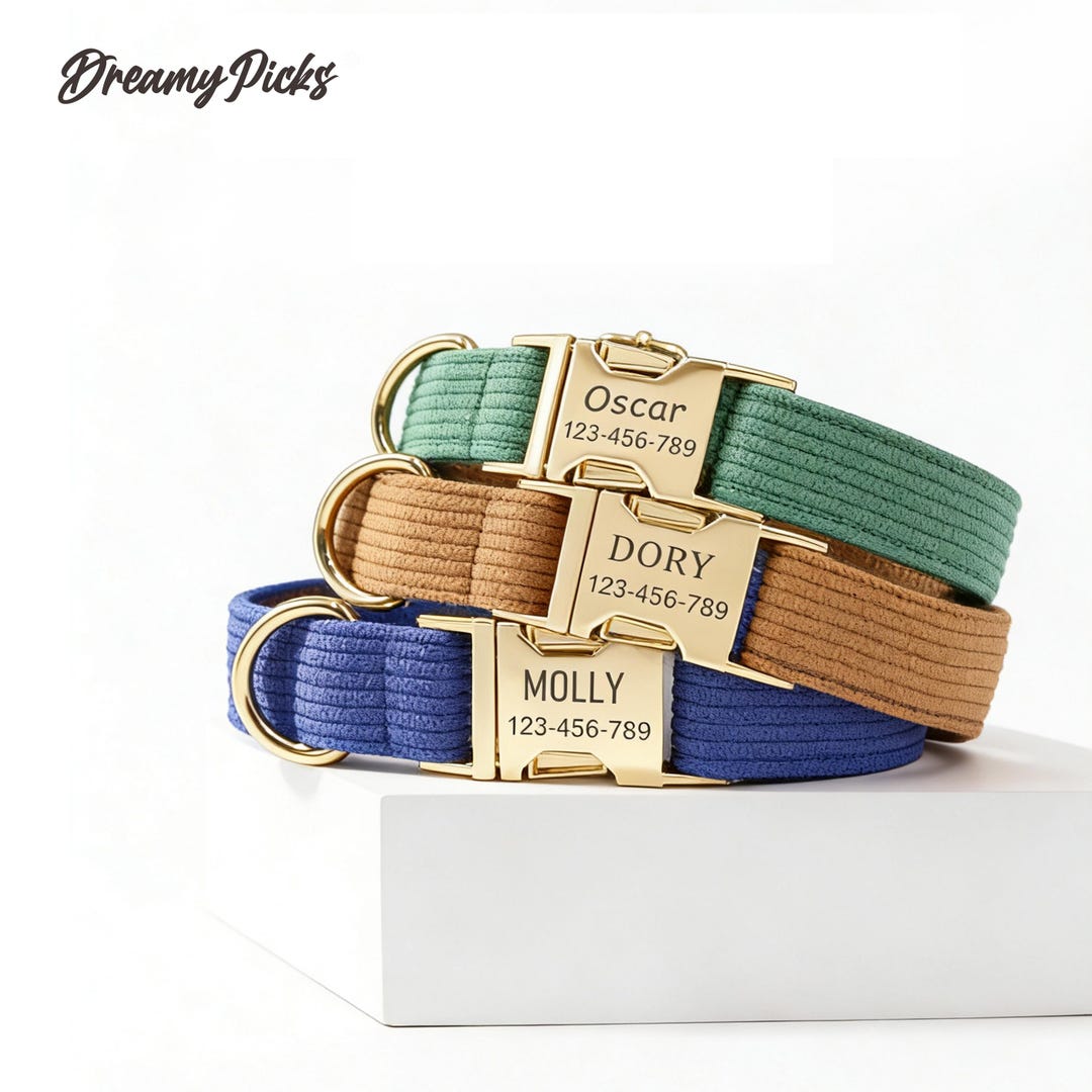 Custom Pet Name Collar With Engraved Buckle - Soft Adjustable Collar ...
