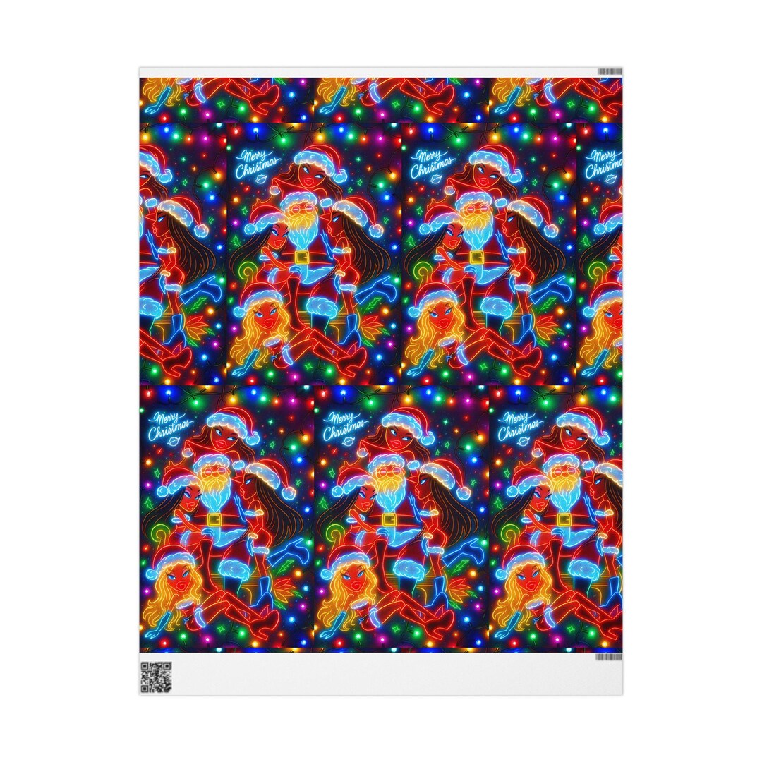 Neon Brats Wrapping Paper | Christmas Holiday Gift Wrap - Etsy