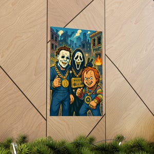 Blinged Out Horror Icons Cartoon Poster - Etsy