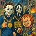 Blinged Out Horror Icons Cartoon Poster - Etsy