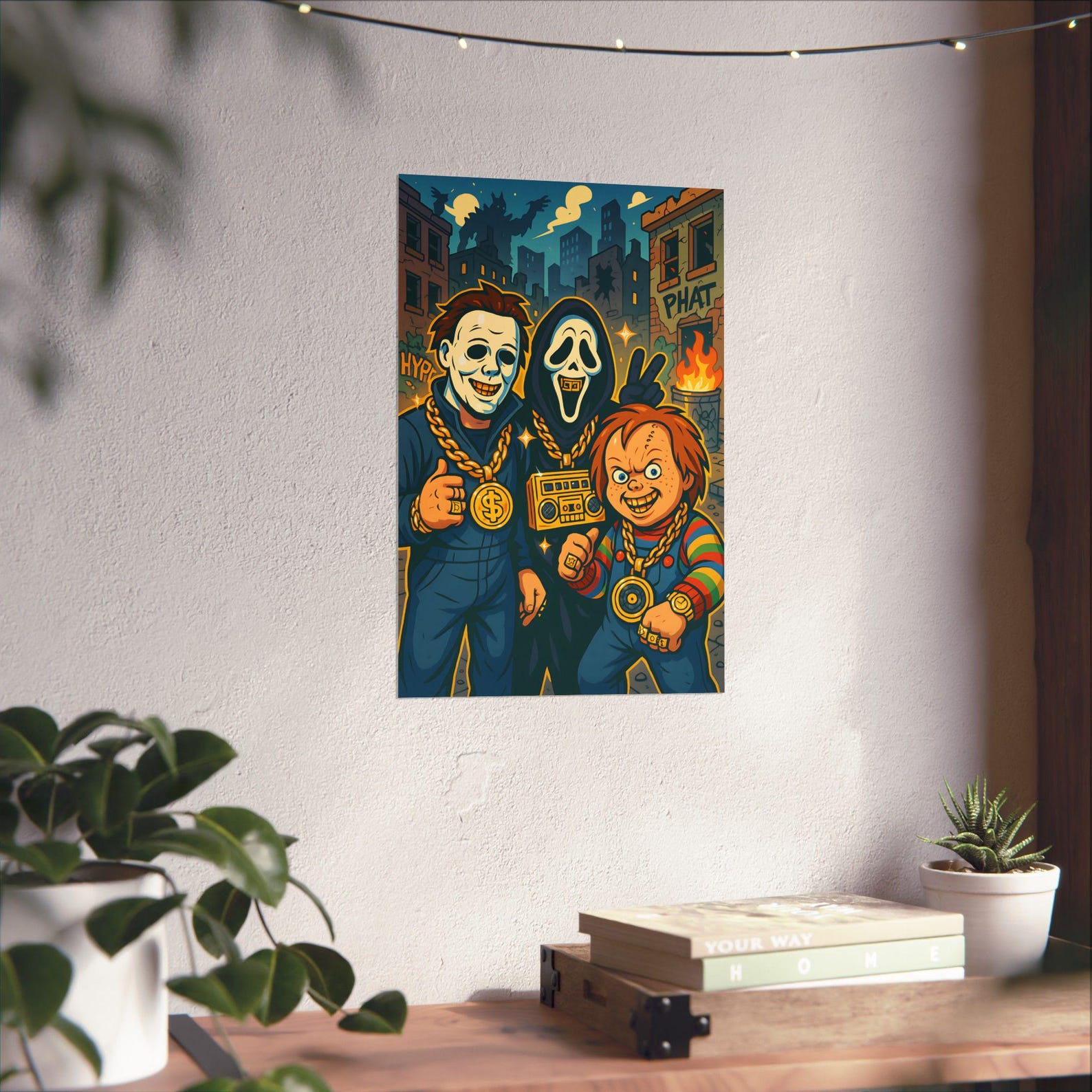 Blinged Out Horror Icons Cartoon Poster - Etsy
