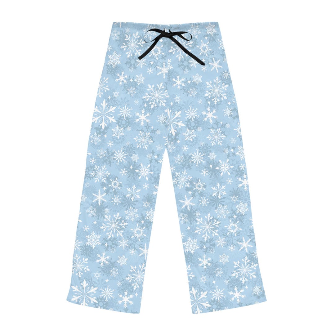 Blue Snowflake Pattern Pajama Pants | Winter Snowflakes Loungewear - Etsy