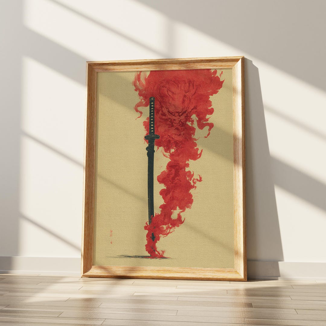 Dojigiri Yasutsuna Katana Print, the Strongest Samurai Sword, Demon ...