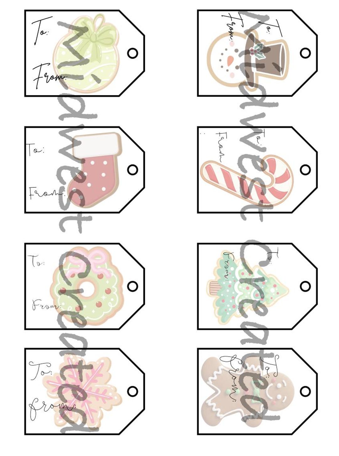 Christmas Cookie Gift Tags - Printable - Etsy