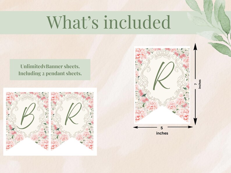 Editable Floral Banner, Elegant Blush Flower Banner, Spring or Summer ...