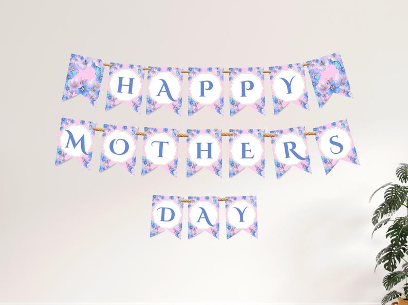 Editable Personalized Floral Mother'sday Letter Banner, Butterfly ...