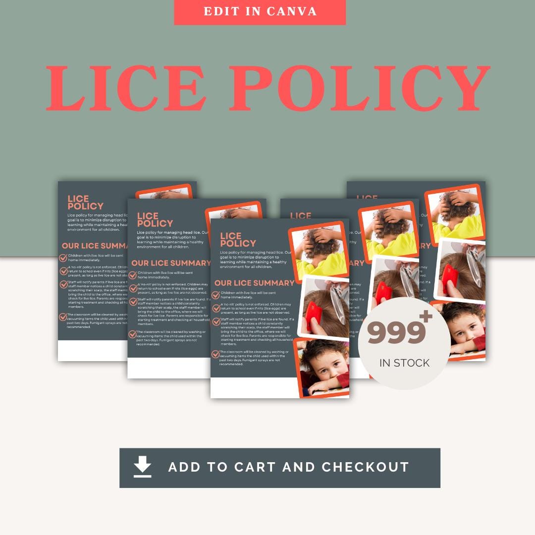 Head Lice Policy Flyer Template| Editable in Canva | Child Lice Guide ...