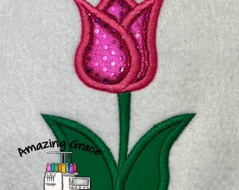 Tulip Applique Tulips Machine Embroidery Design - Etsy
