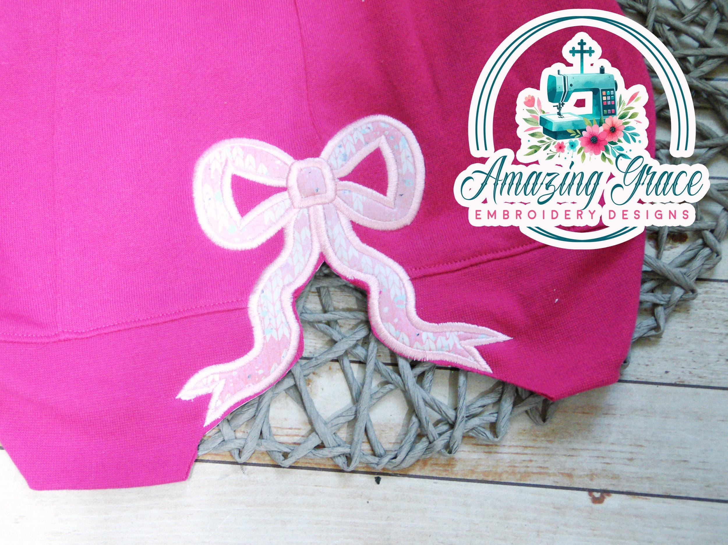 Applique Side Bow Applique Design - Etsy