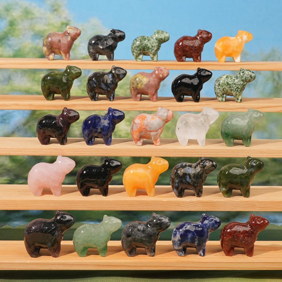Hand Carved Crystal Capybara Carving,animal Figurine, Home Decor, Gifts ...