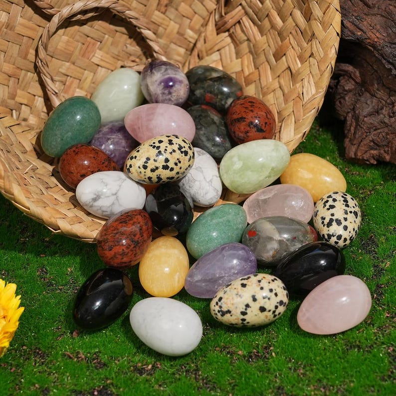 Natural Mini Crytsal Egg Carving, Assorted Ostara Egg, Crystal Easter ...