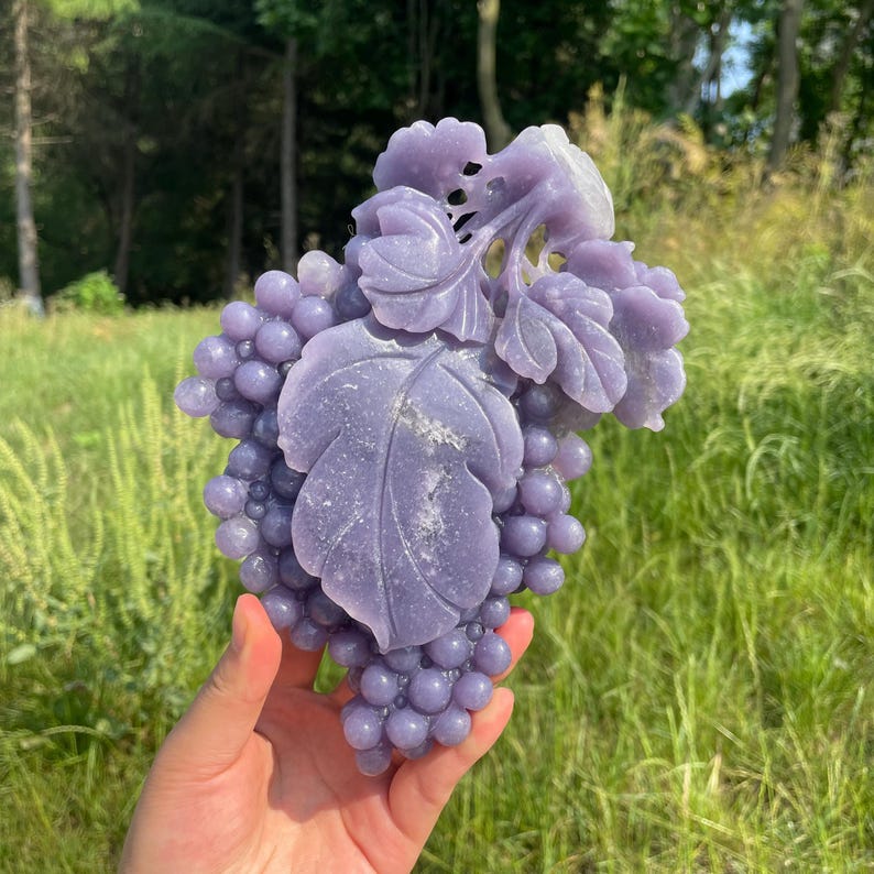 Unique Natural Lepidolite Grape Shape Carving,home Decor,crystal Gift ...