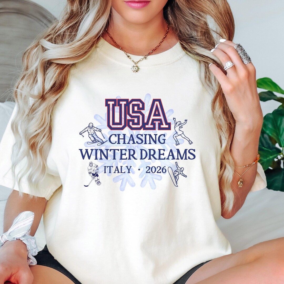 USA Chasing Winter Dreams Shirt, Italy 2026 Winter Sports Tee, Comfort ...