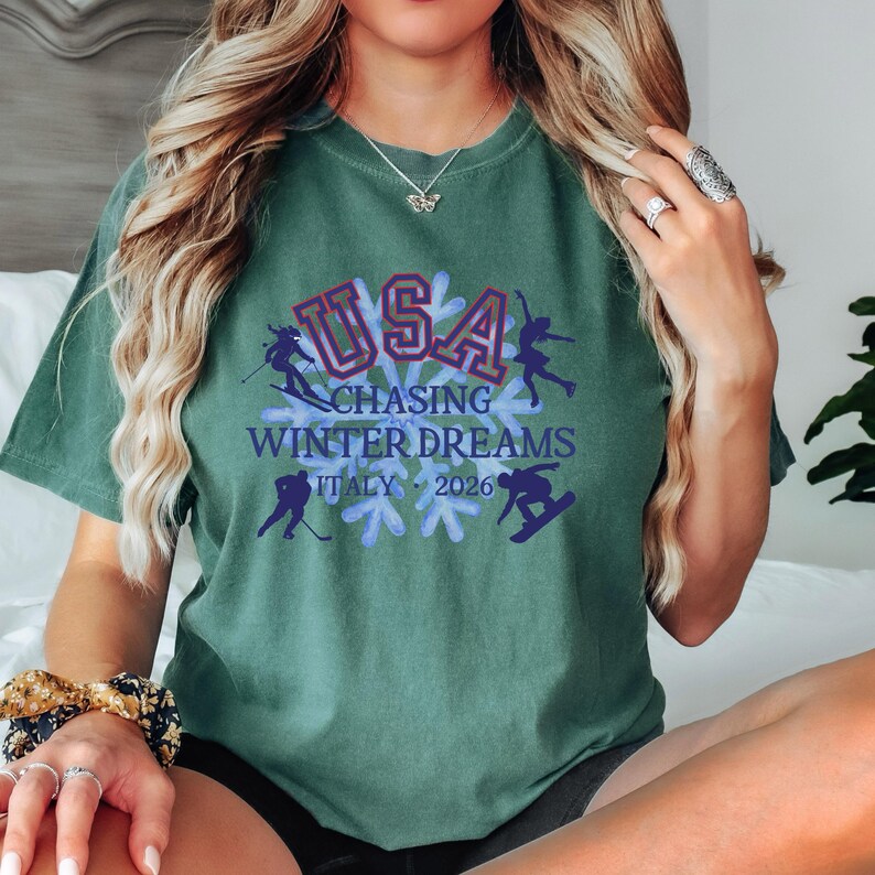 USA Chasing Winter Dreams Tee, Winter Games 2026 Italy Inspired ...