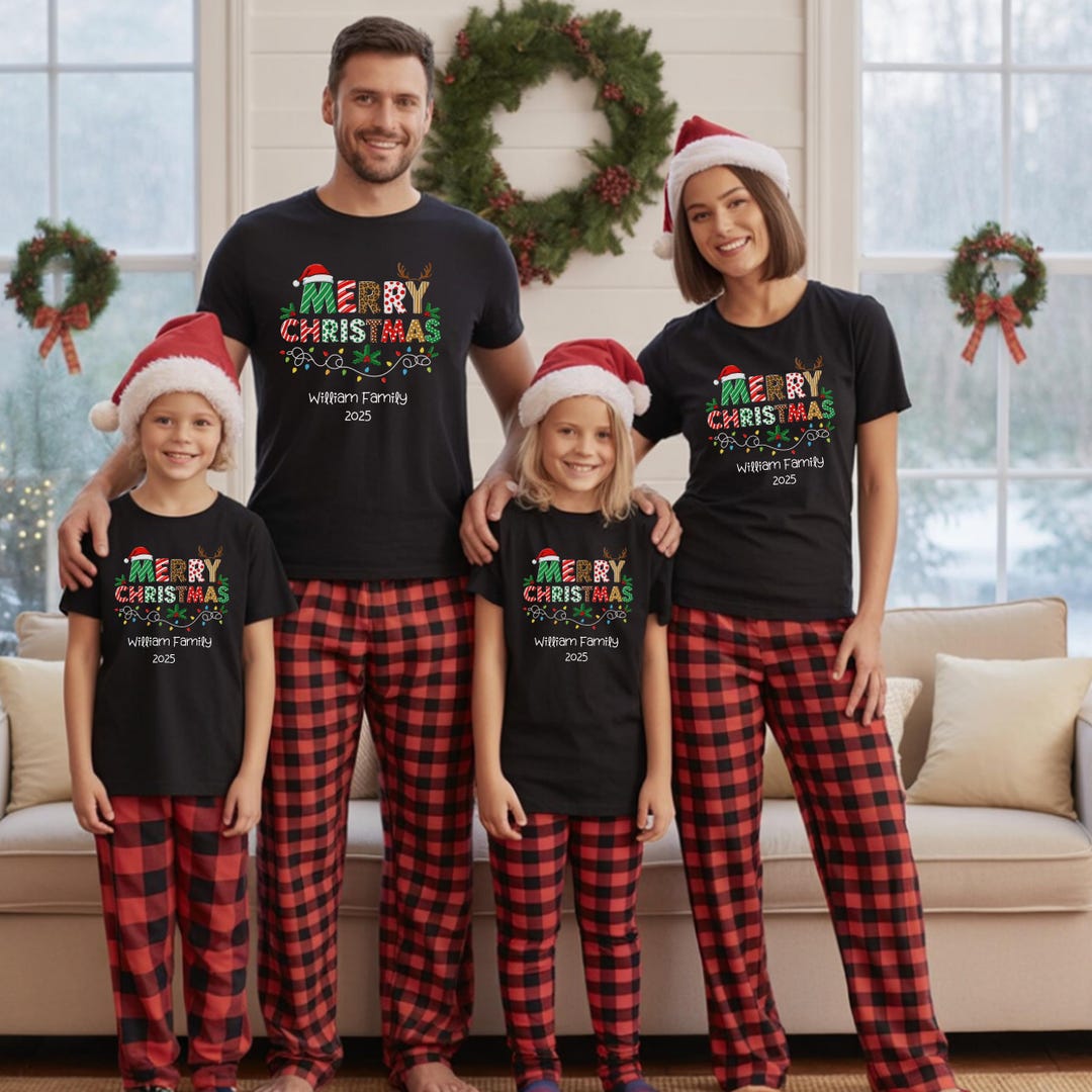 Custom Merry Christmas Shirt, Personalized Graphic T-shirt, Festive ...