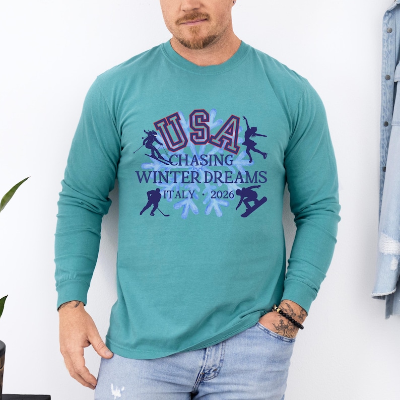 USA Chasing Winter Dreams Tee, Winter Games 2026 Italy Inspired ...