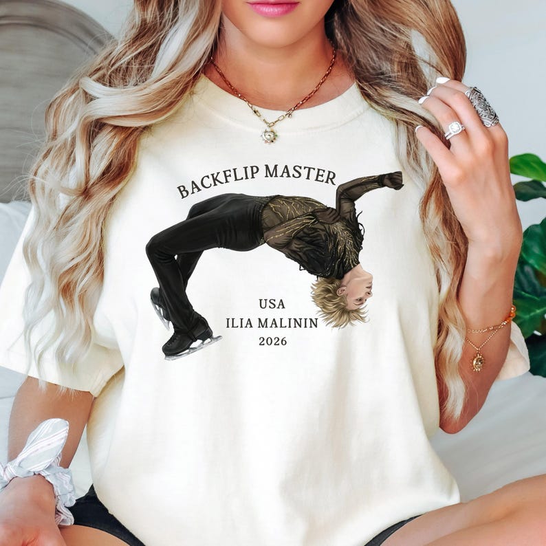 Backflip Master Ilia Malinin Shirt, Figure Skating Fan Gift, Custom ...